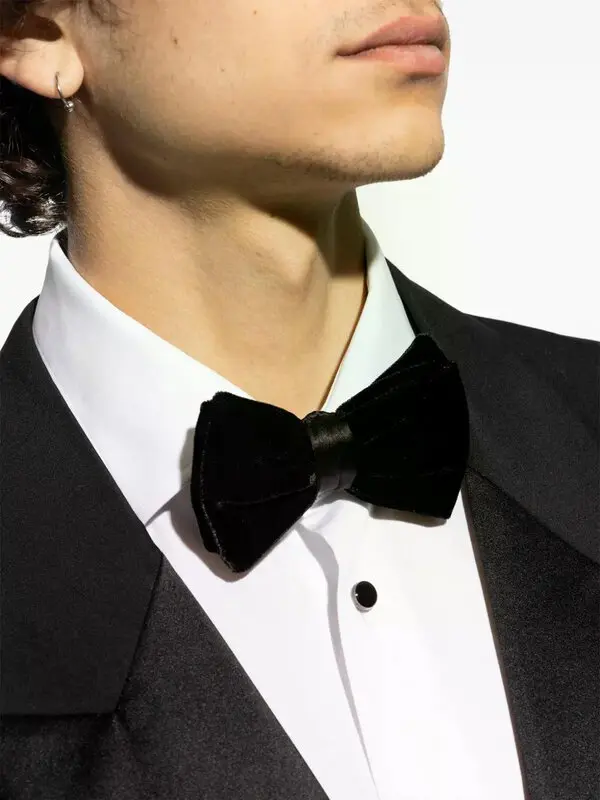 Giorgio Armani Velvet Bow Tie With Hook Fastening