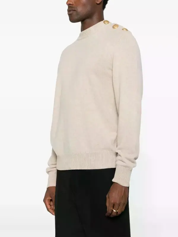 Balmain Buttoned Sweater - Neutrals