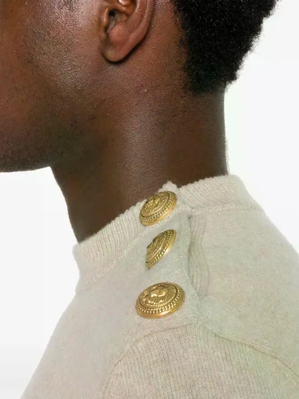 Balmain Buttoned Sweater - Neutrals