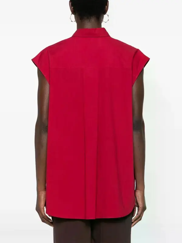 P.a.r.o.s.h Broderie-anglaise Cotton Shirt - Red