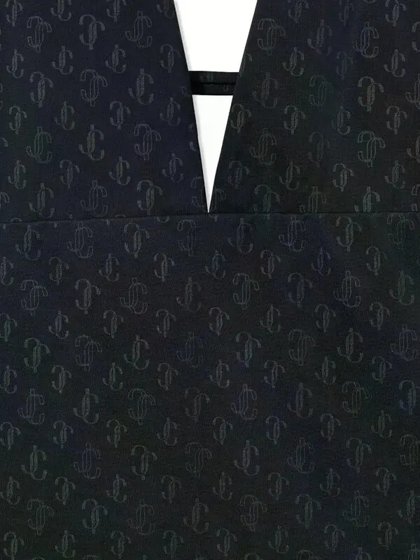 JIMMY CHOO Kosma Monogram V-neck Swimsuit