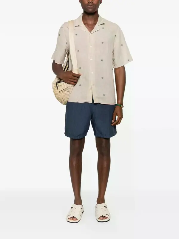 120% Lino Linen Shorts - Blue