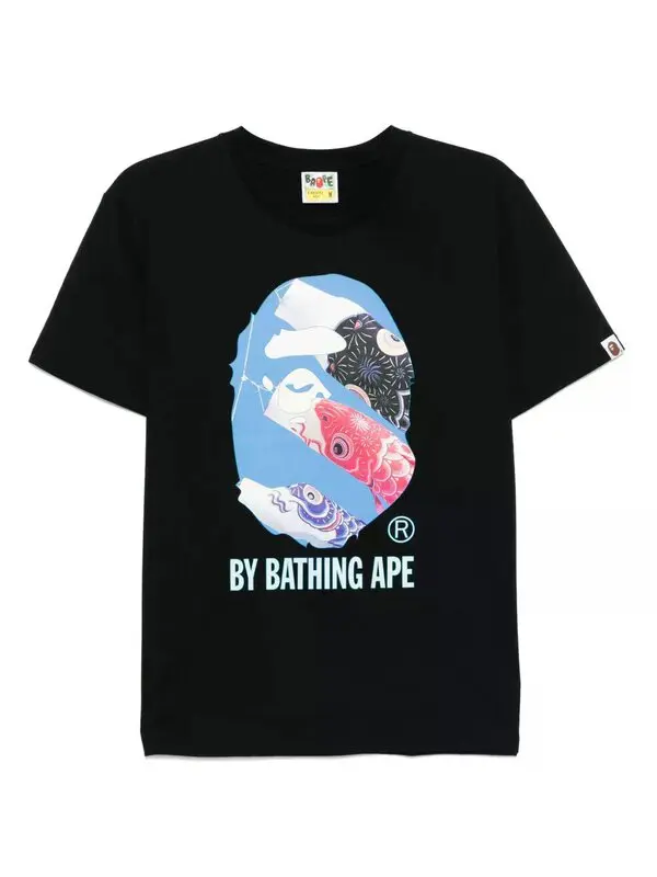 A BATHING APE Carp Photo T-shirt - Black