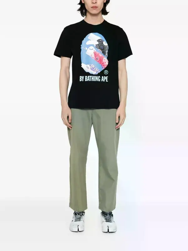 A BATHING APE Carp Photo T-shirt - Black
