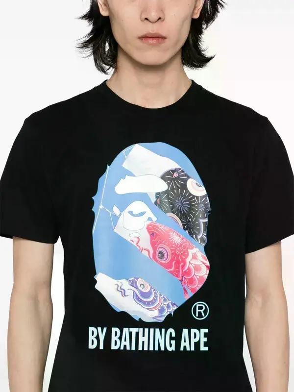 A BATHING APE Carp Photo T-shirt - Black
