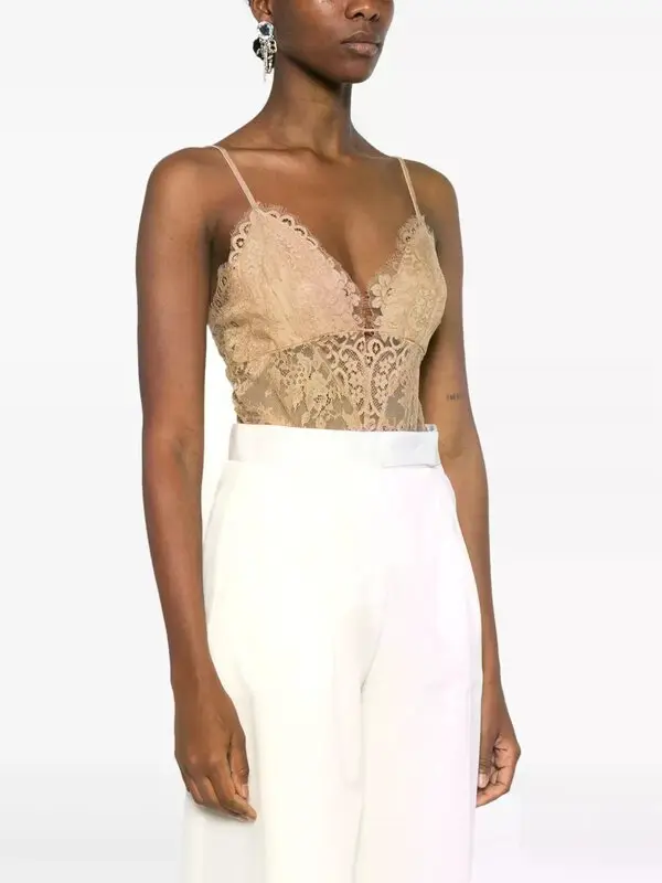 Zimmermann Lace Teddy Bodysuit - Neutrals