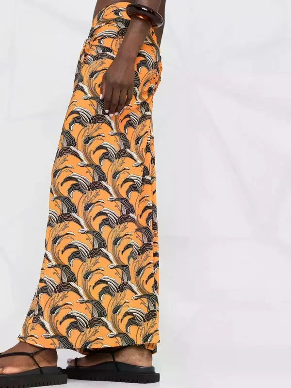 Rabanne Printed Ruched Skirt - Orange