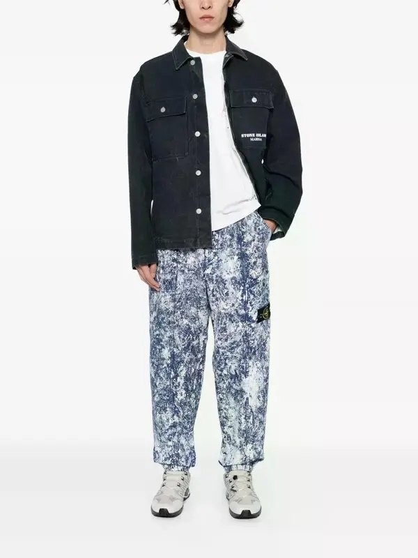 Stone Island Printed Cargo Pants - Blue
