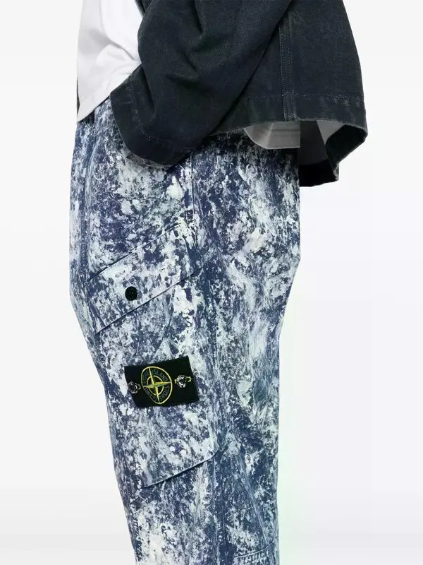 Stone Island Printed Cargo Pants - Blue