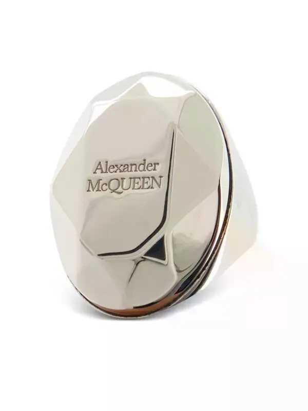 Alexander McQueen The Faceted Stone Ring - Silver