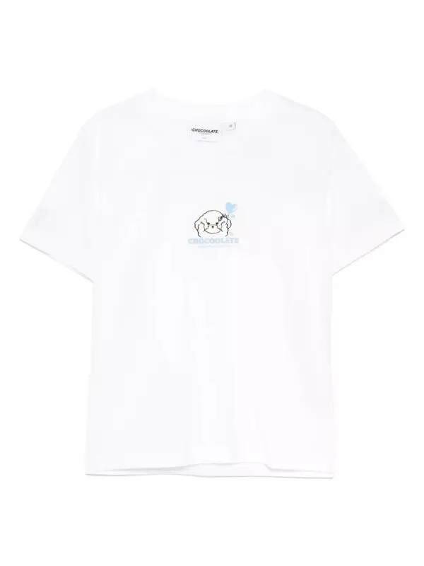 CHOCOOLATE Logo-embroidered T-shirt - White
