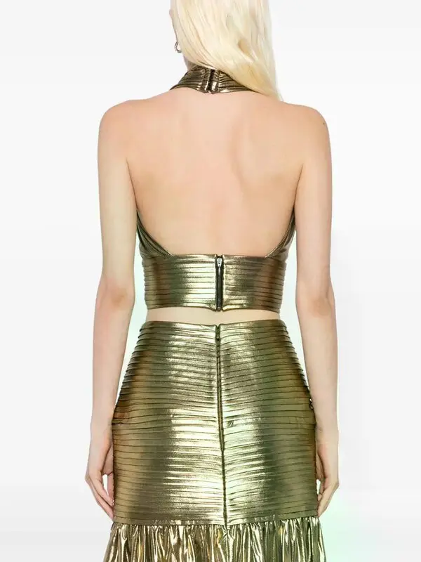 HERVE L. LEROUX Kelly Halterneck Top - Gold