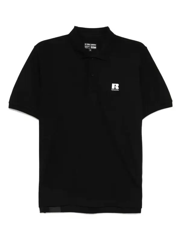 Izzue X Russell Athletic Embroidered Polo Shirt - Black
