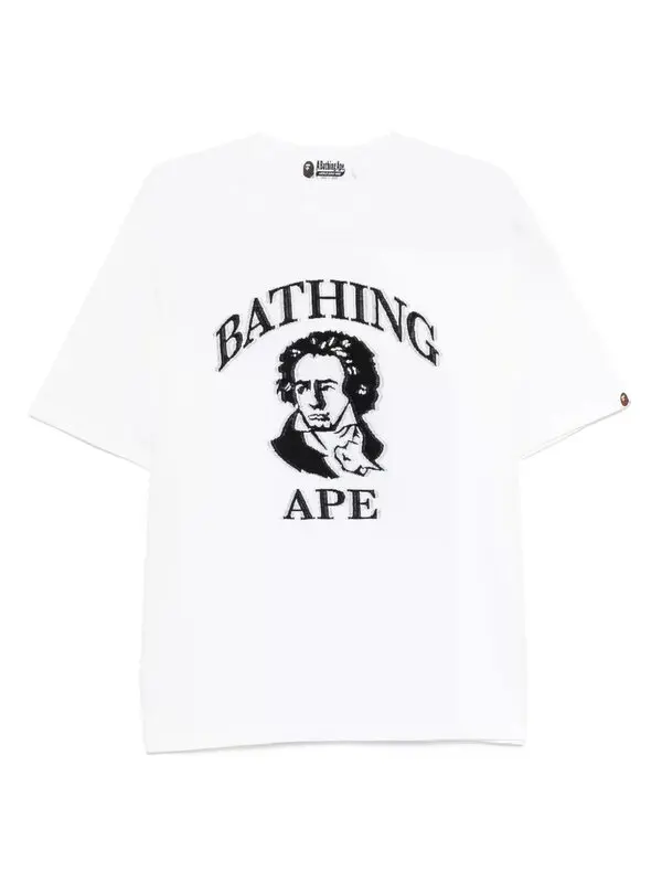 A BATHING APE Logo-embroidered T-shirt - White