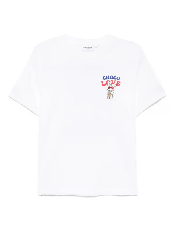 CHOCOOLATE Logo-embroidered T-shirt - White