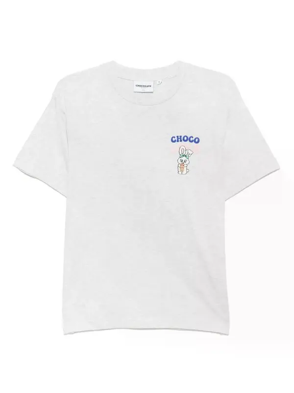 CHOCOOLATE Logo-embroidered T-shirt - Grey