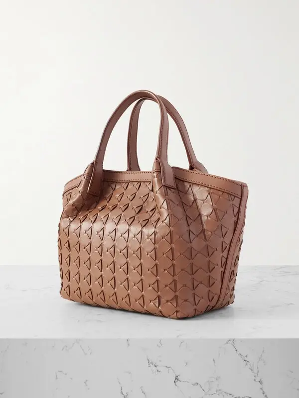 SERAPIAN Secret Mini Woven Leather Shoulder Bag - Brown