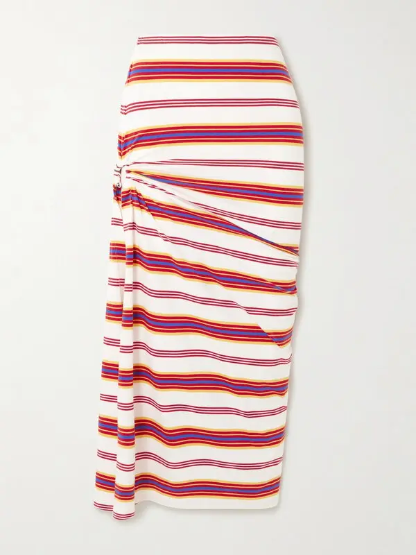 Rabanne Embellished Striped Maxi Skirt - Multi