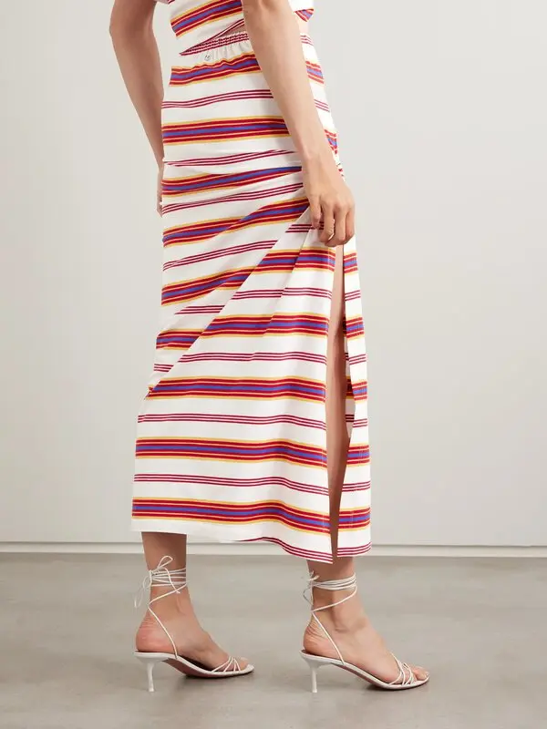 Rabanne Embellished Striped Maxi Skirt