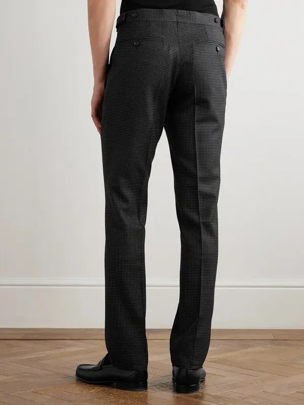 TOM FORD Dyllan Slim-fit Houndstooth Trousers - Gray