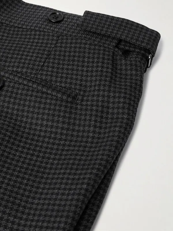 TOM FORD Dyllan Slim-fit Houndstooth Trousers - Gray