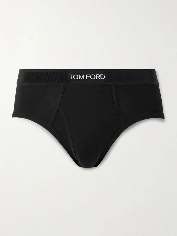 TOM FORD Stretch-cotton Briefs - Black