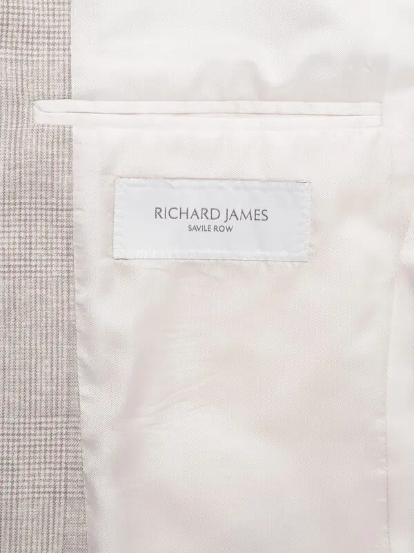 Richard James Chapman Checked Virgin Wool Suit Jacket - Neutrals