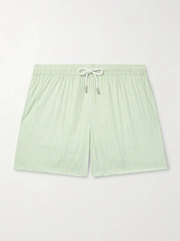 Thom Sweeney Straight-leg Striped Swim Shorts - Green