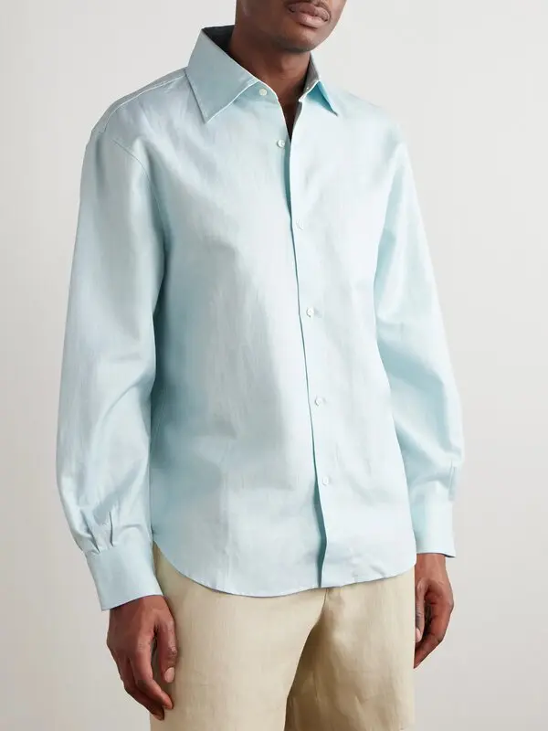 STOFFA Cotton And Linen-blend Shirt