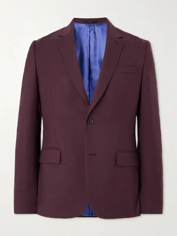 Paul Smith Soho Slim-fit Wool-twill Suit Jacket - Burgundy