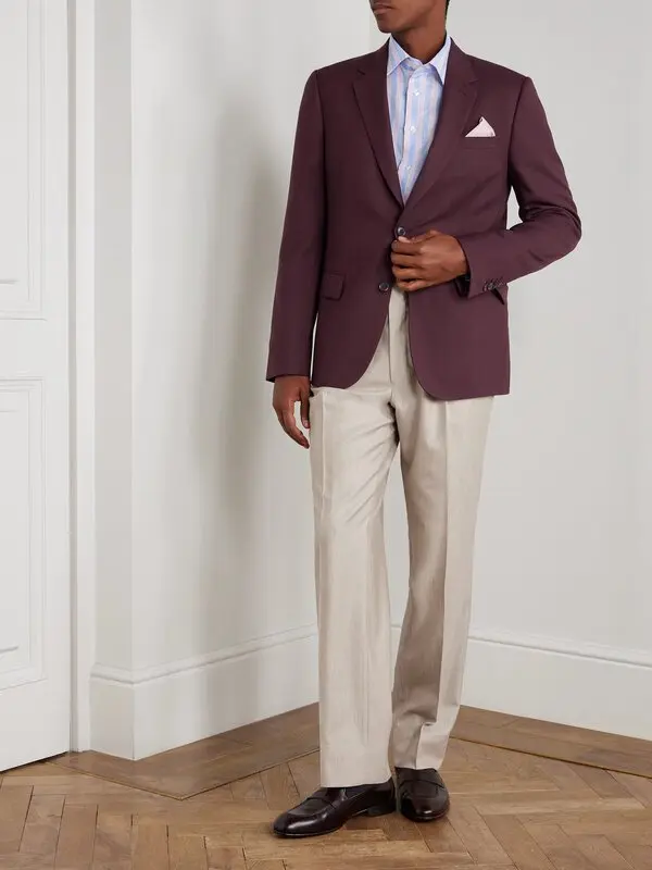 Paul Smith Soho Slim-fit Wool-twill Suit Jacket - Burgundy