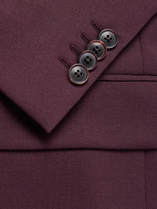 Paul Smith Soho Slim-fit Wool-twill Suit Jacket - Burgundy