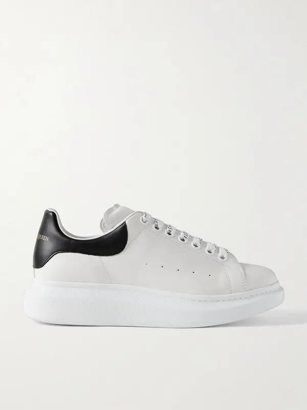 Alexander McQueen Exaggerated-sole Leather Sneakers - White