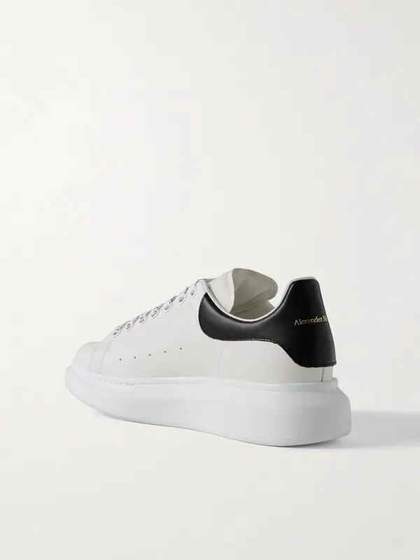 Alexander McQueen Exaggerated-sole Leather Sneakers - White