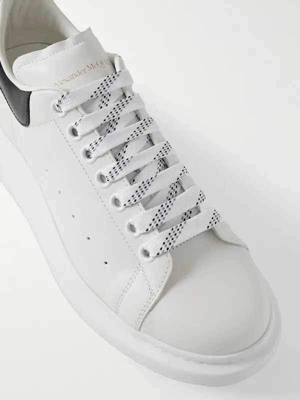 Alexander McQueen Exaggerated-sole Leather Sneakers - White