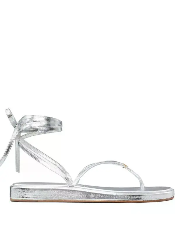 Tory Burch Capri Metallic Strappy Sandals - Silver