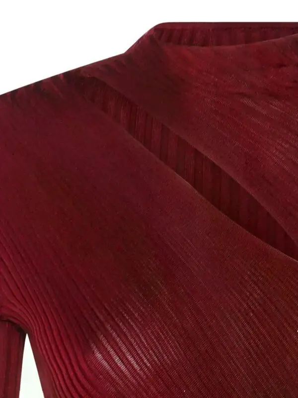 SELF-PORTRAIT Ribbed Dress - Red