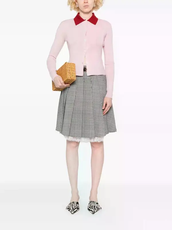 SELF-PORTRAIT Prince Of Wales-check Skirt - Black