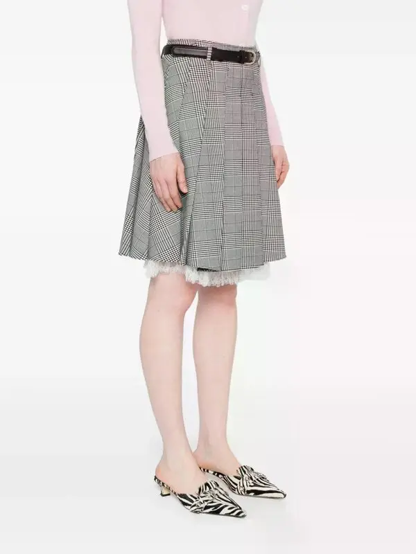 SELF-PORTRAIT Prince Of Wales-check Skirt - Black