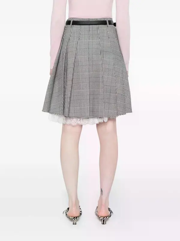 SELF-PORTRAIT Prince Of Wales-check Skirt - Black