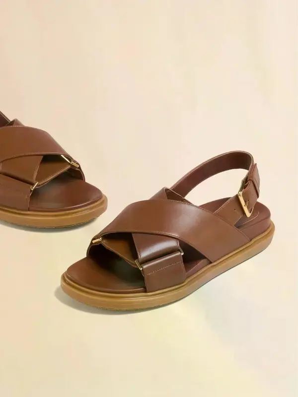 Marni Leather Cross-strap Sandals