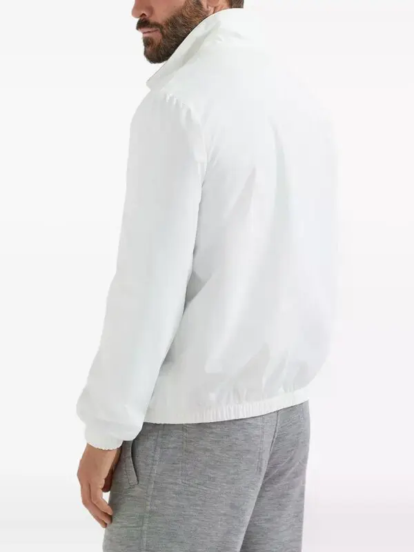 Brunello Cucinelli Zip-up Jacket With Logo Embroidery