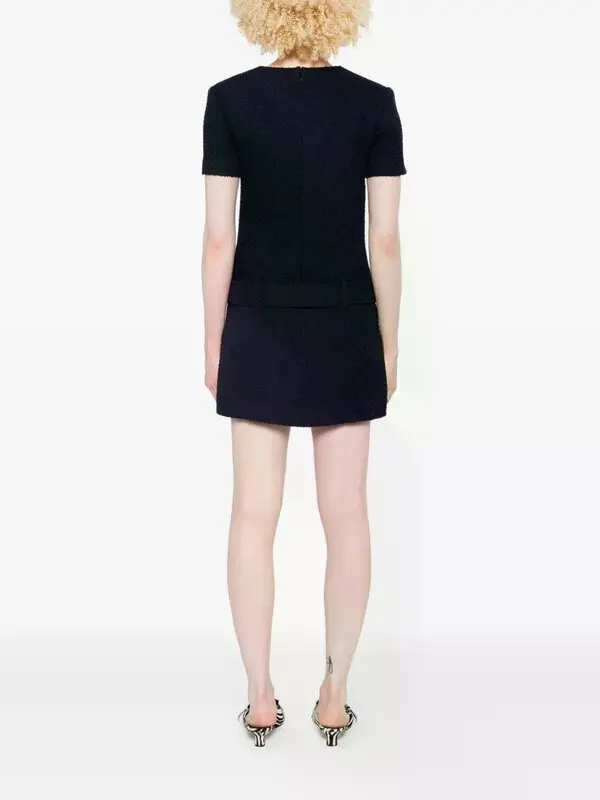 SELF-PORTRAIT Bouclé Mini Dress - Blue
