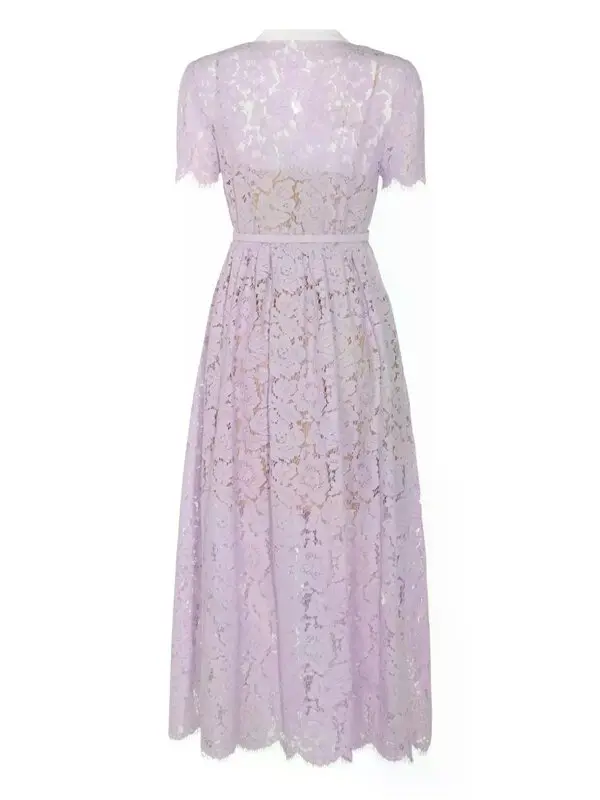 SELF-PORTRAIT Lace Button-up Midi Dress