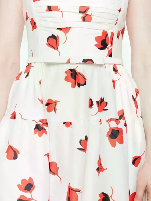 SELF-PORTRAIT Floral-print Taffeta Dress