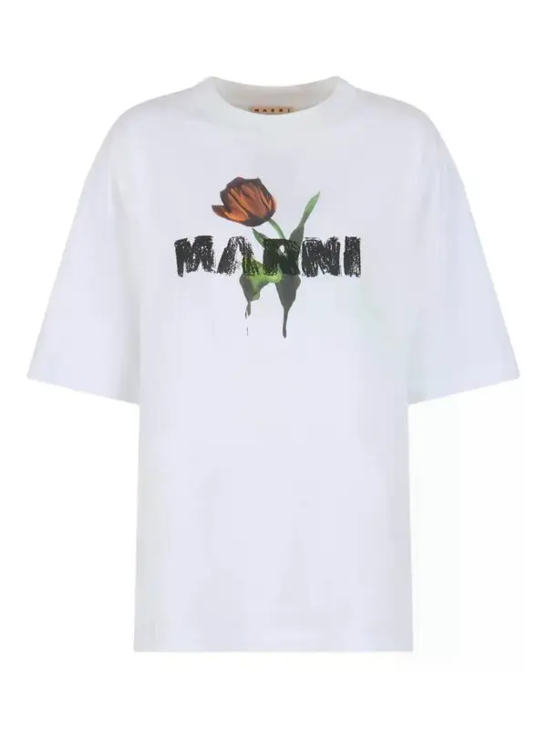 Marni Floral Graphic T-shirt - White