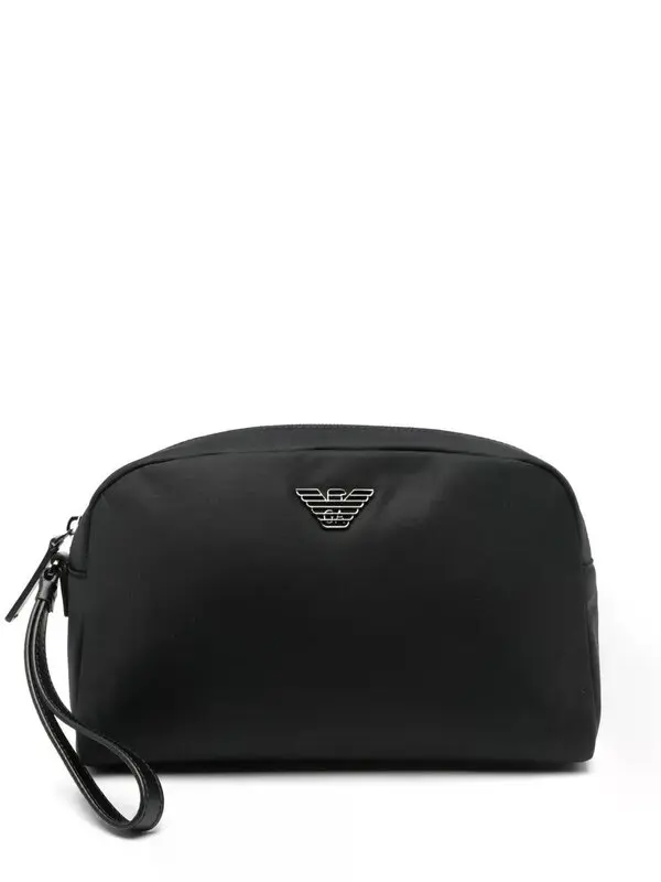 Emporio Armani Logo-plaque Wash Bag - Black