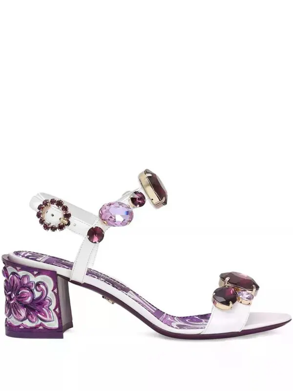 Dolce & Gabbana Keira Leather Sandals - White