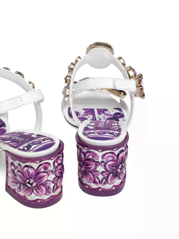 Dolce & Gabbana Keira Leather Sandals - White