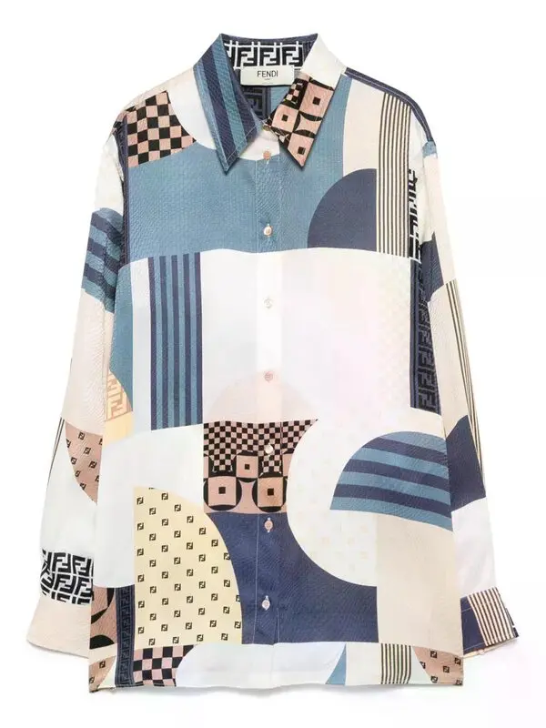 Fendi Printed Silk Shirt - Blue